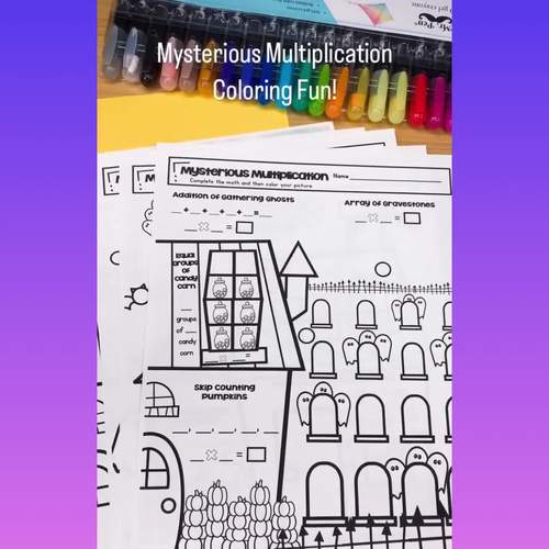 Halloween Math Activity Coloring Pages October Multiplication Practice ...
