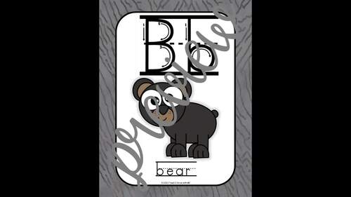 Alphabet Posters Zoo Animals A-Z with Elephant Print Border Classroom Decor