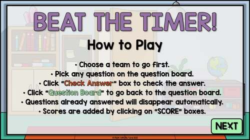 Back to School Addition to 20 Game for Power Point™ | Beat the Timer
