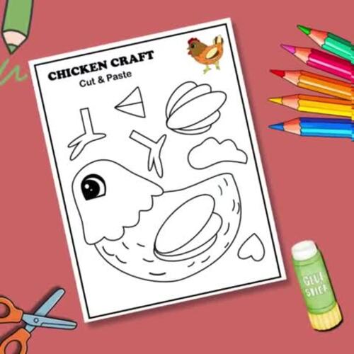 Chicken Build Activity – Cut & Paste Hen Craft for Fine Motor Skills