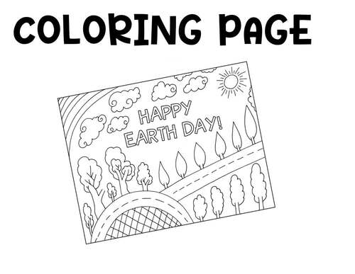 Printable Earth Day Coloring Page, Earth Day Coloring Activity, Worksheet