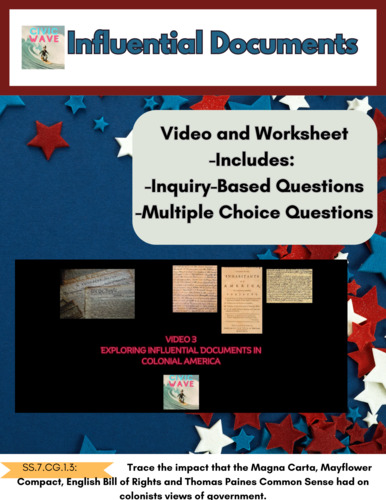 Civics and Government: Influential Documents, Video & Worksheet-FL SS.7 ...