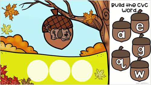 FALL Acorn Themed CVC Word Work - ONLINE Distance Learning Google ...