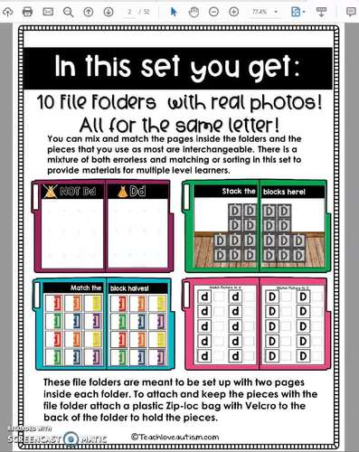 Alphabet File Folders Letter D by Teach Love Autism | TPT