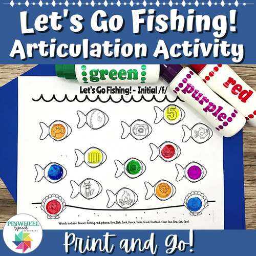 Let's Go Fishing! Articulation Summer Homework Printable Speech Therapy ...