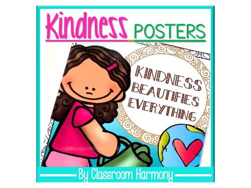 Social Emotional Learning Kindness Posters in Color and B/W | TPT