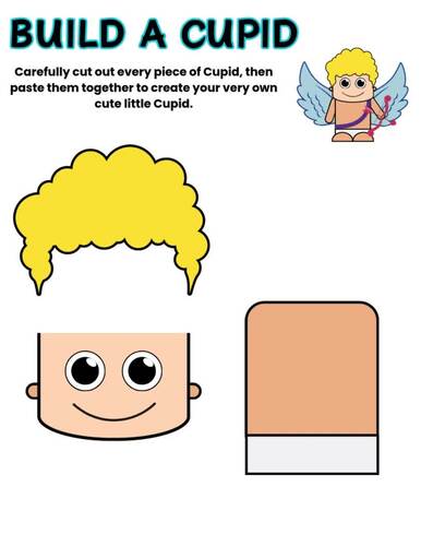 Valentine's Printable Cut and Paste Craft Bundle, Kids Paper Crafts ...