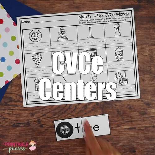 Kindergarten Literacy Centers: CVCe Centers by The Printable Princess
