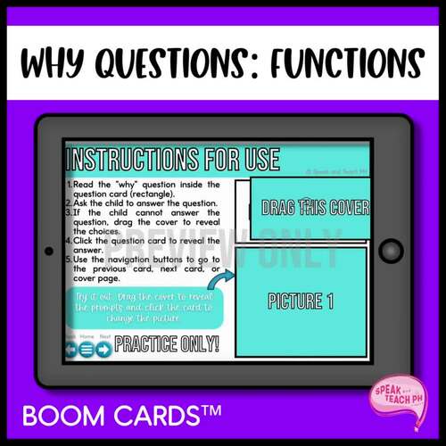 Why Questions Object Function No Prep Speech Therapy Boom Cards™