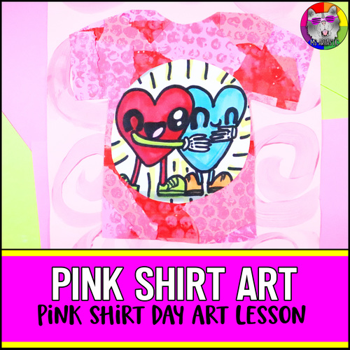 Pink Shirt Day Art Lesson, Art Activity & Project for Elementary by Ms ...