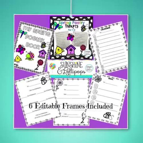 Spring Poetry Writing Frames for 1st and 2nd Grade by Sunshine and ...