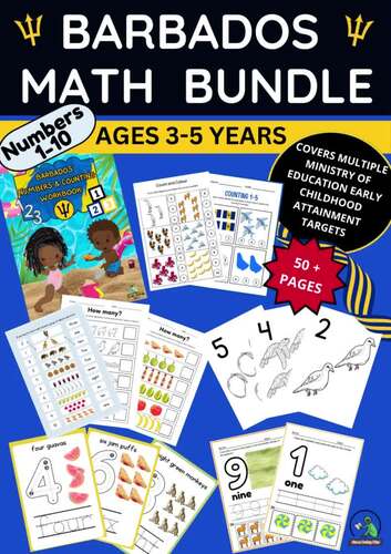 Barbados Numbers & Counting Workbook Bundle by Green Monkey Tales Barbados Numbers & Counting Workbook Bundle by Green Monkey Tales