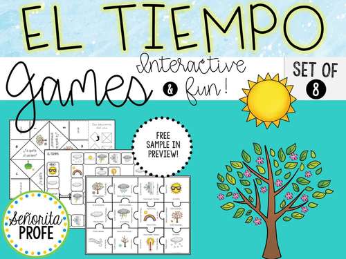 El tiempo / Spanish Weather Games by Senorita Profe | TPT
