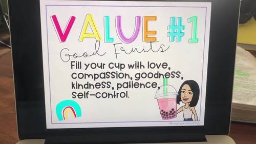 BACK TO SCHOOL: Class Values (Add your own BITMOJI) (Editable) | TPT