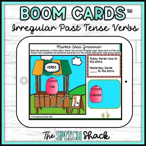 Irregular Past Tense Verbs- Grammar BOOM Cards™ by The Speech Shack