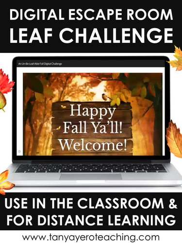 Thanksgiving Digital Escape Room Math Game Fall Themed by Tanya Yero ...