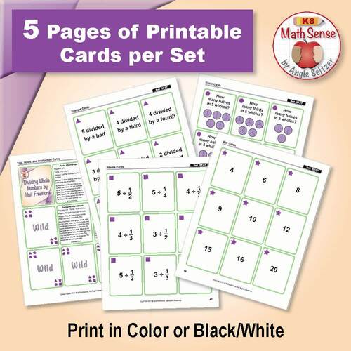 5th Grade BUNDLE of 6 Fractions Card Games | Add, Multiply, Divide with ...