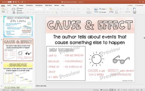 Text Structure Google Slides & Posters by Blooming in Upper Elementary