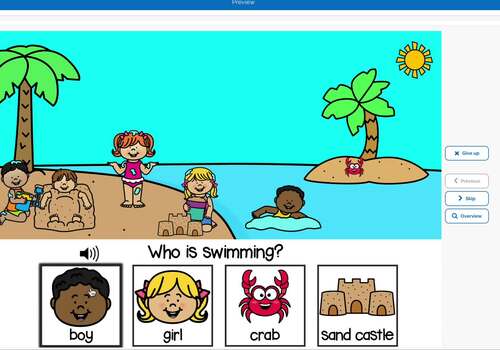 Summer WH Questions Boom Cards™ Summer Speech Language Activity Speech ...