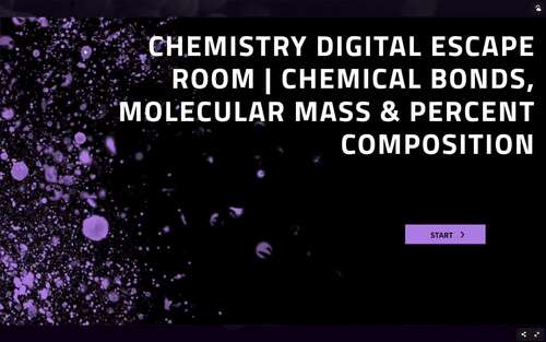 Chemistry Escape Room | Chemical Bonds, Molecular Mass & Percent ...