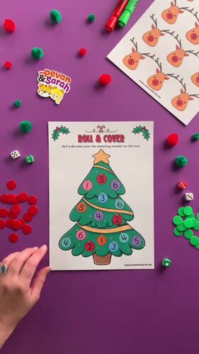 Christmas Roll & Cover | Festive Math Game for Number Recognition ...