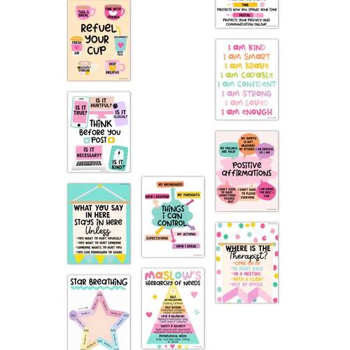 20 Posters for Counselors & Therapists - Classroom & Office Decor