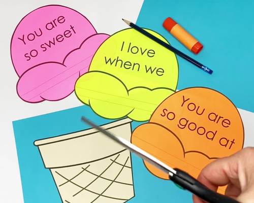 Fathers Day Mothers Day Ice Cream Craft and Writing Activity with ...