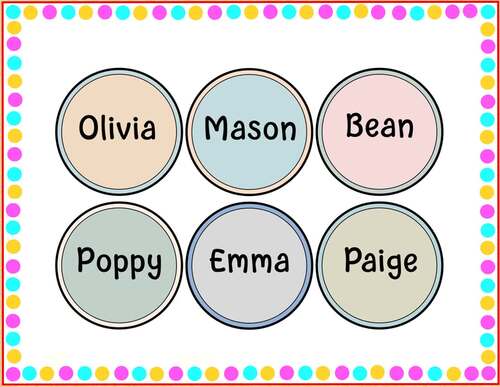 Printable Boho Neutral Student Name Tags, Custom Name Labels, School Labels