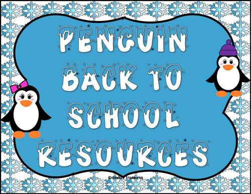 Penguin Back to School Set by Cindy's Treasures | TPT