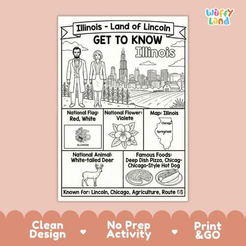Illinois Geography Coloring Poster and Research Activity Get to Know ...