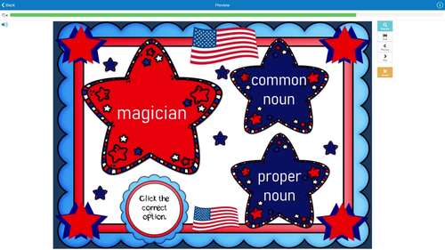 4th of July Common and Proper Nouns Boom Cards by The British Kitty