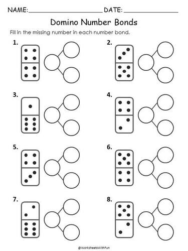 Domino Number Bonds Mental Math Activity (1-10), Kindergarten Morning ...