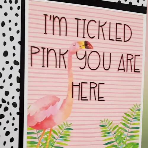 MEGA FLAMINGO Tropical 90s classroom Decor Bundle - Editable | TPT