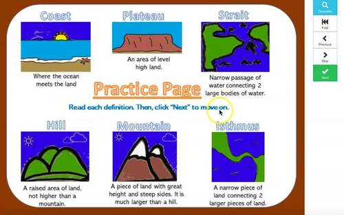 Landforms Boom Card Practice by Supplemental Work One-Stop-Shop | TPT