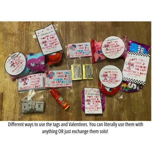 Kid Valentine's Day Cards; Slang Valentines;Bag toppers Editable ...