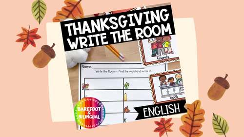 Thanksgiving Write the Room | English | Thanksgiving Writing Activity