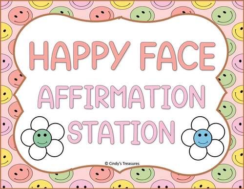 Happy Face Affirmation Station *Editable* by Cindy's Treasures | TPT