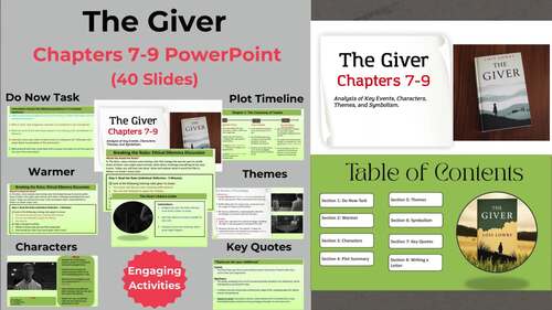 The Giver by Lois Lowry Chapters 7-9 PowerPoint (PPT) Summary and Analysis