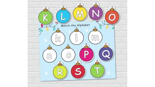 Christmas Theme Alphabet Matching Game for Kids, Printable ABC Activities