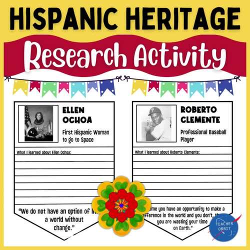 Hispanic Heritage Activity Famous Leaders Pennants | Biography Research ...