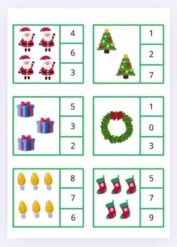 Christmas Counting Activities (Numbers 1-10) Holiday Math Center