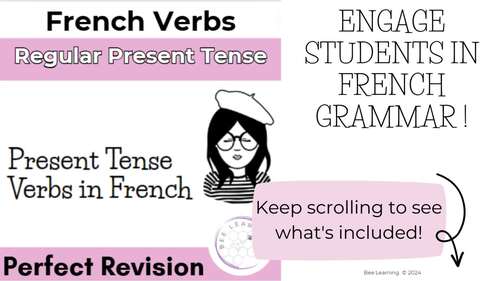 Regular French Verbs Present Tense – ER, IR, RE Conjugation Activity pack