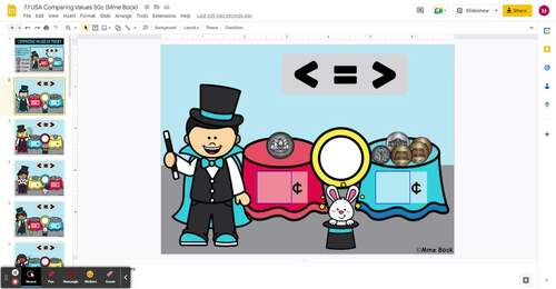 USA MONEY: Comparing Values (up to 50¢): Google Slides™ by GroovyGarden