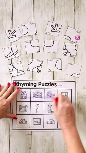 Winter Hidden Picture Mystery Puzzles for CVCE Rhyming Words - CVCE Rhymes