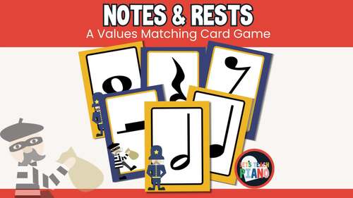 Music Note Rest Value Card Matching Game by Let's Teach Piano | TPT