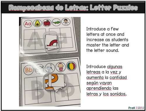 Letter Puzzles: Spanish by PreK Partner | Teachers Pay Teachers