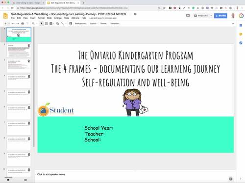 The Ontario Kindergarten Program 4 frames - Google Ready Documentation!!!