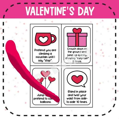 Valentine's Day Brain Breaks | Large Motor Activity Cards | Indoor or ...