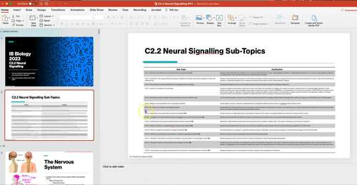 IB Biology 2023 New Syllabus C2.2 Neural Signalling PowerPoint | TPT