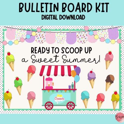 Countdown to Summer Bulletin Board | Ice Cream Theme Classroom Decor
